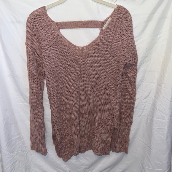 Pink Rose | Sweaters | Nude Pink Sweater With Low Cut Chest And Slight ...